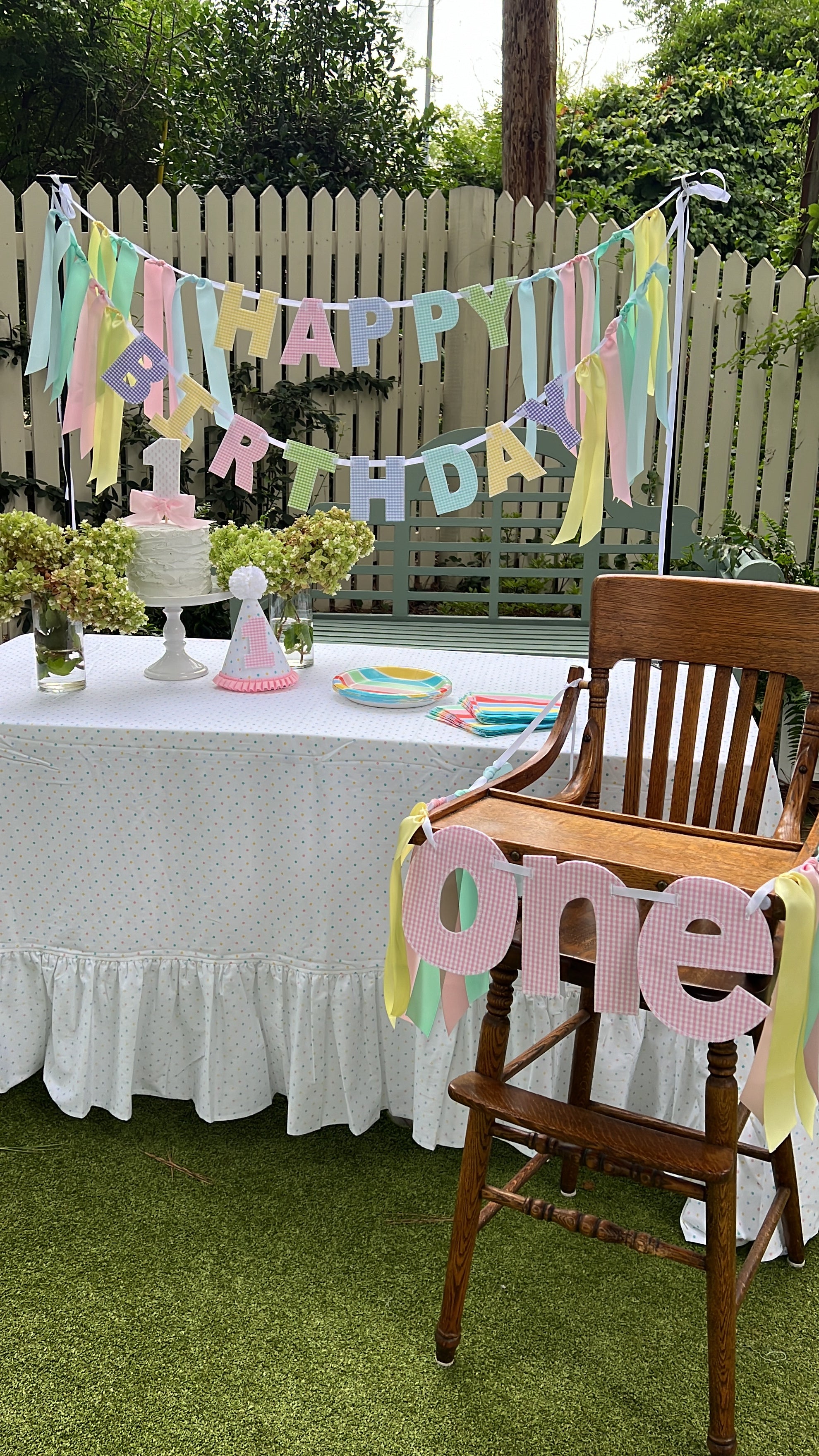 Capital Happy Birthday Banner in Pastel Colors – Little Happies