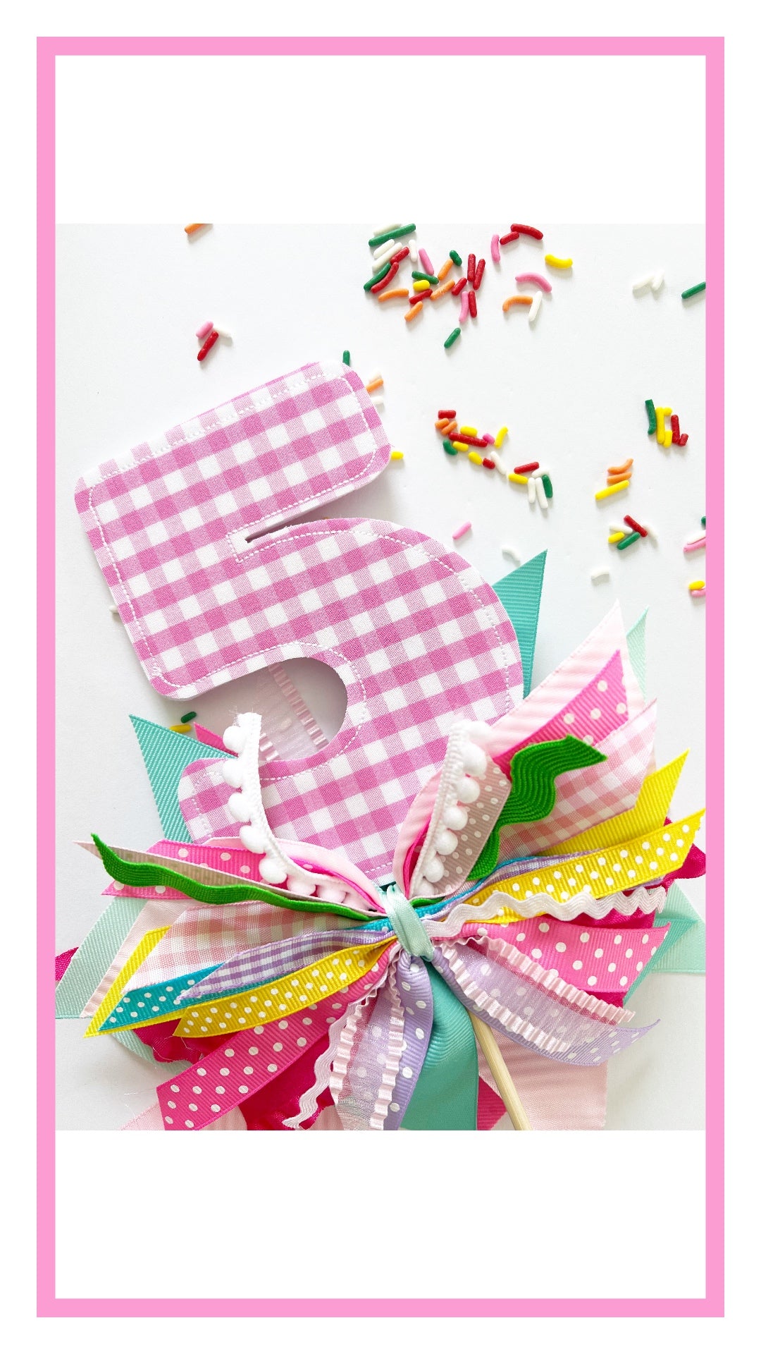 Bubble Gum Pink Number Topper – Little Happies