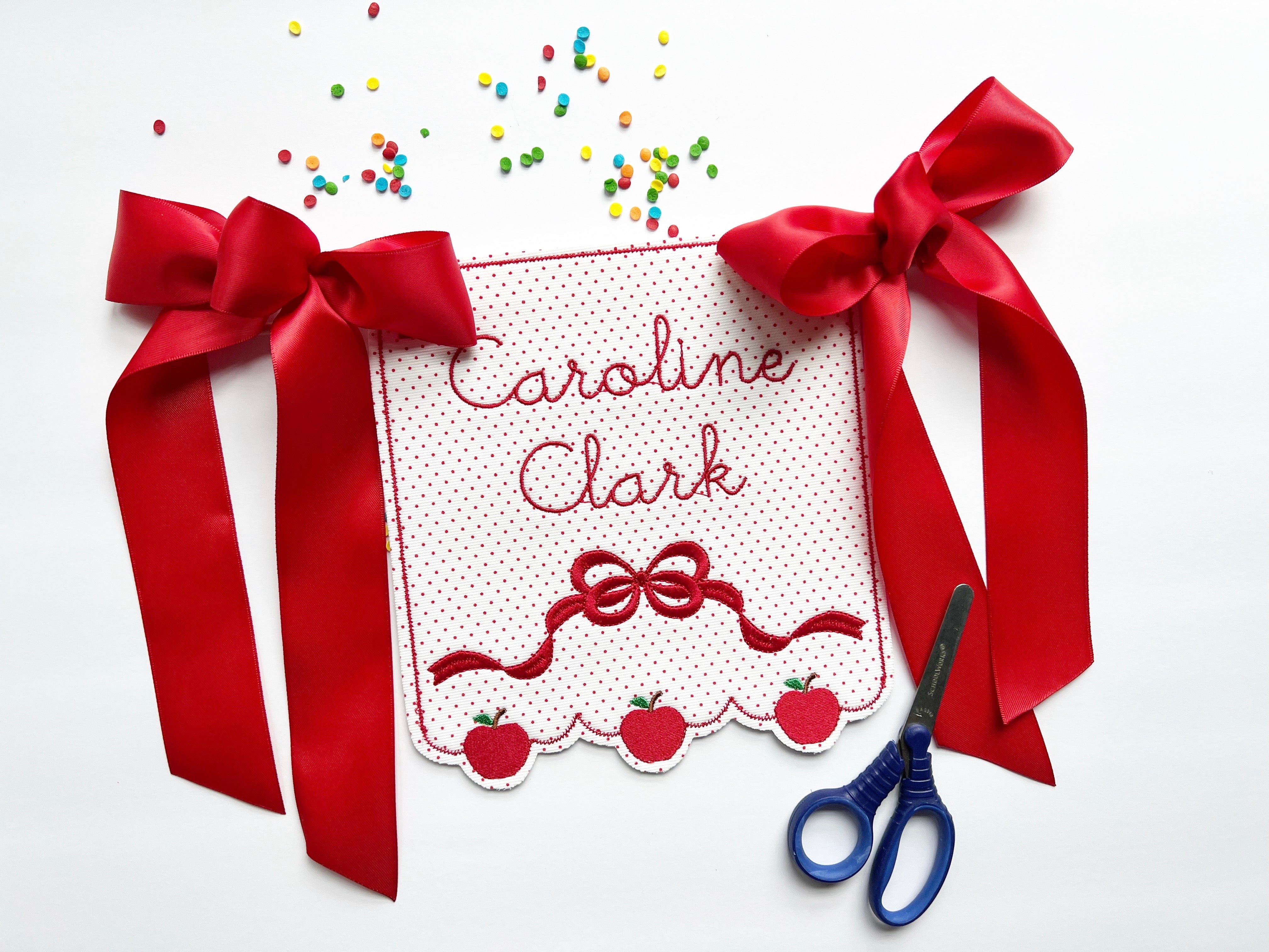 Three Apples in a Row with a Bow Pendant in Red – Little Happies