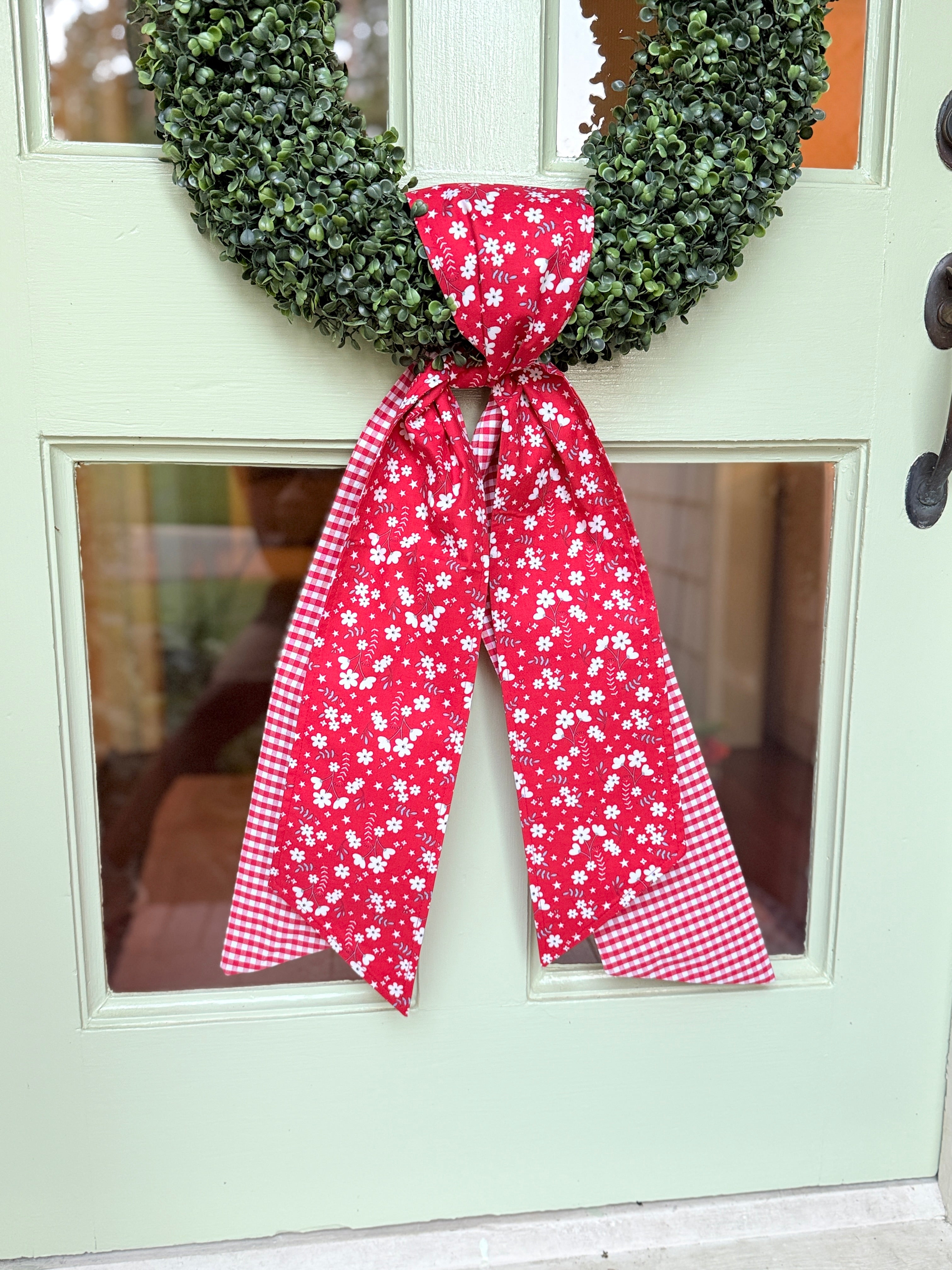 Red Floral and Red Gingham Sash – Little Happies