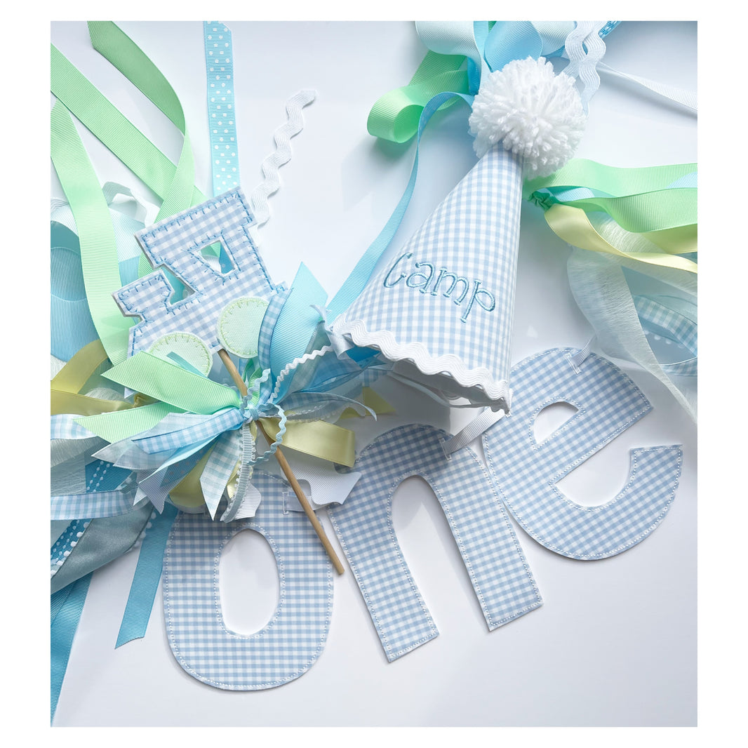 Blue Gingham ONE Banner